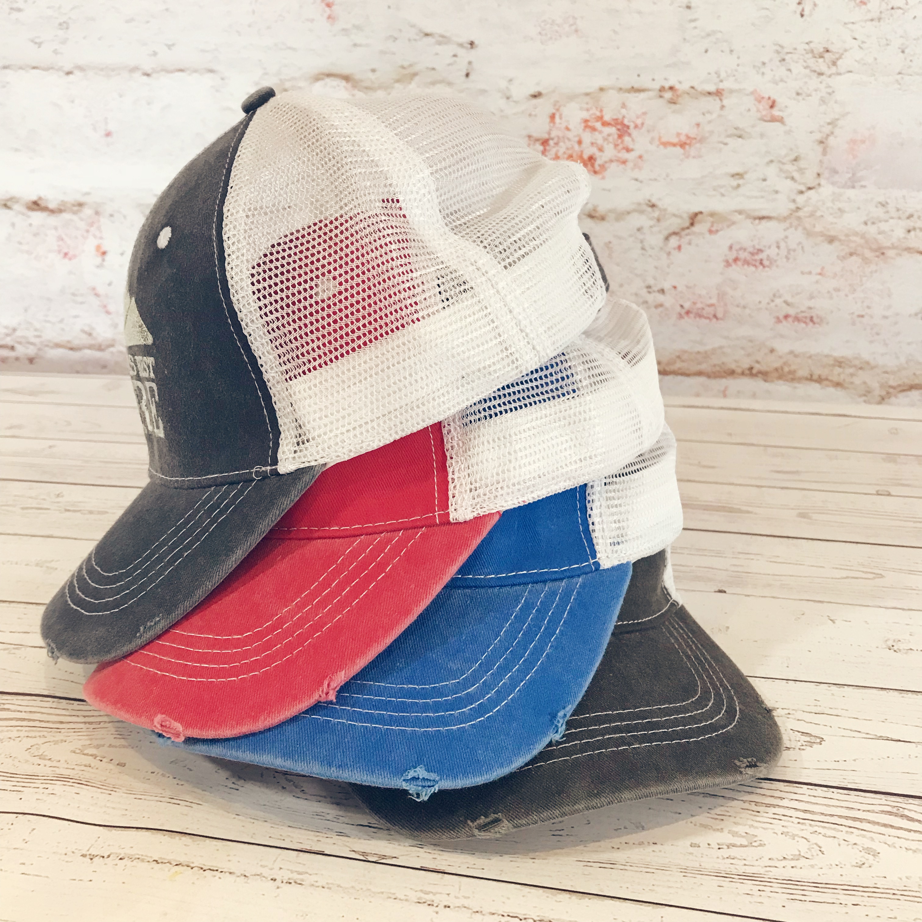Block Print Trucker Hat - Mountains - TR Makers Co.